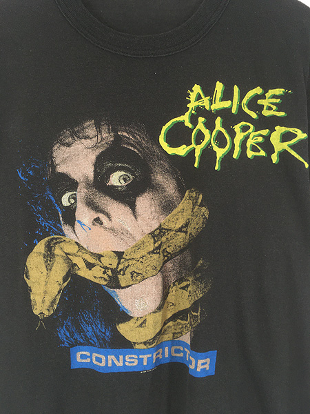古着 80s USA製 Alice Cooper 「CONSTRICTOR Tour」 ヘビ スネーク ショック グラム ロック Tシャツ L ...