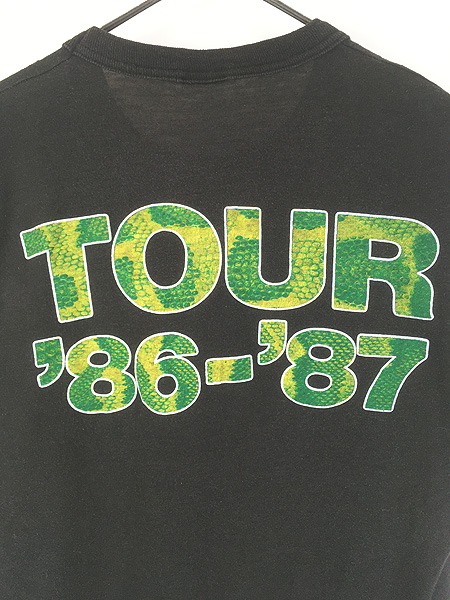 古着 80s USA製 Alice Cooper 「CONSTRICTOR Tour」 ヘビ スネーク ショック グラム ロック Tシャツ L ...